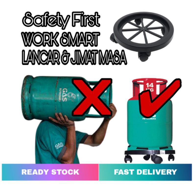 🔥Ready Stock🔥 Cara Mudah Angkat Gas Guna Troli Tong Gas Dapur / Roller ...