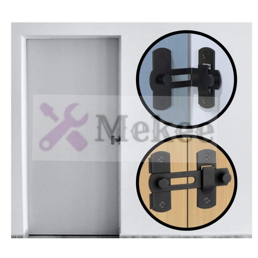 Stainless steel black flat or L shape swivel sliding barn door lock ...