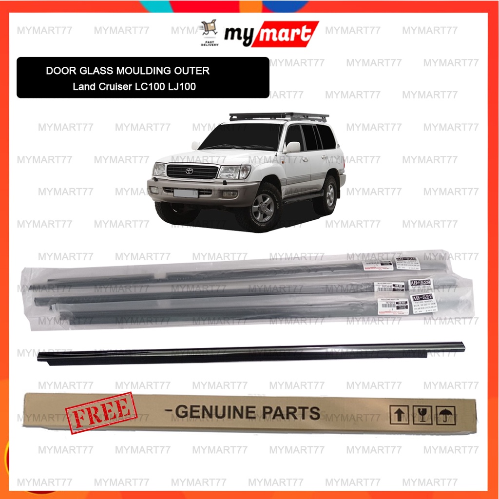 Toyota Land Cruiser LC100 LJ100 Chrome Door Moulding Toyota Lining Outer Rubber Glass Window ...