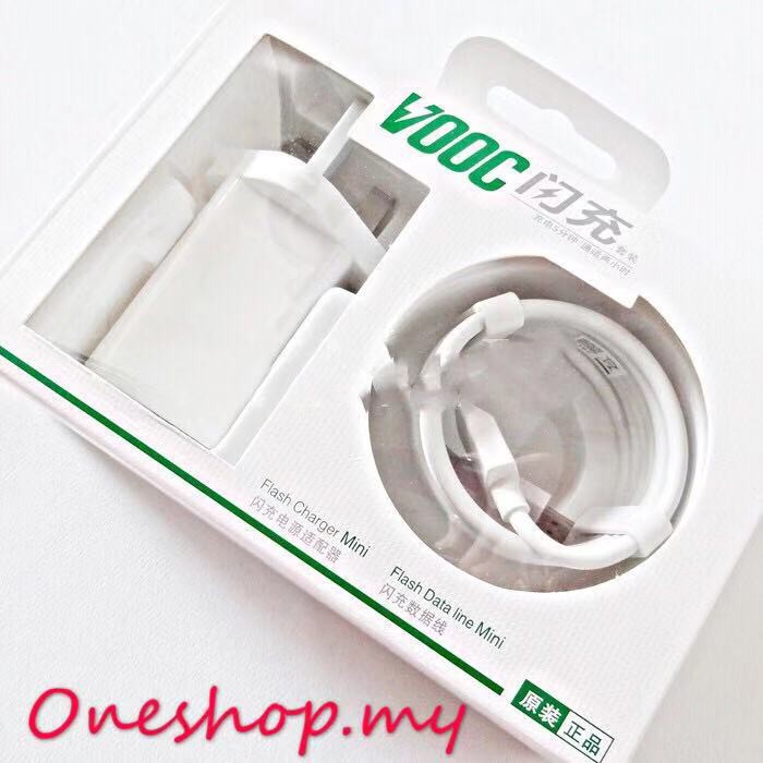 100% ORIGINAL OPPO 4.0A VOOC Flash Charger & VOOC USB Cable (VOOC ...