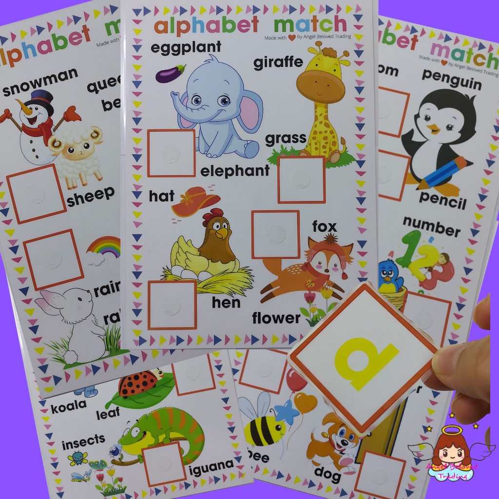 Alphabet Interactive Matching Activities Cards Early Learning ABC Busy ...