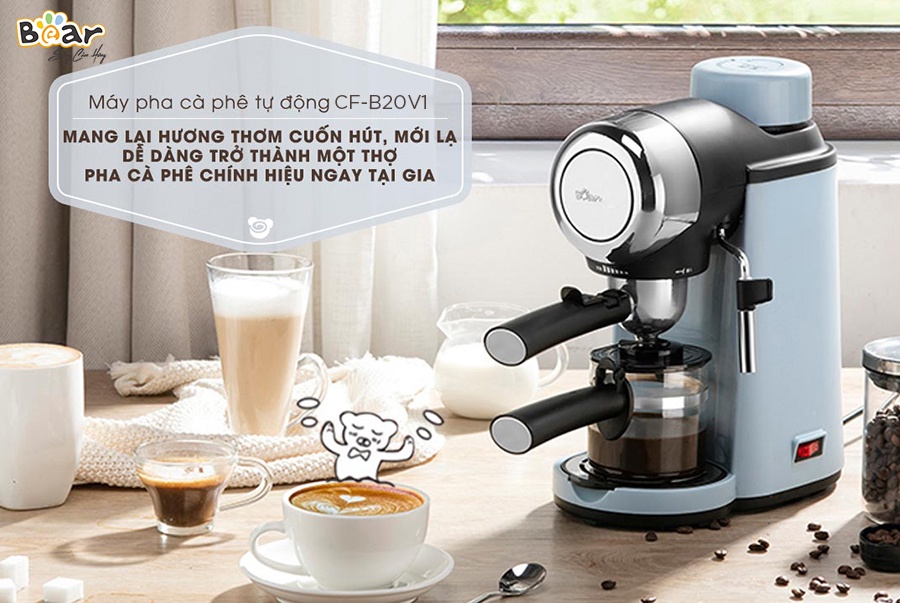 Bear A02N1 automatic Espresso coffee maker, 5 Bar, milk foam, compact ...