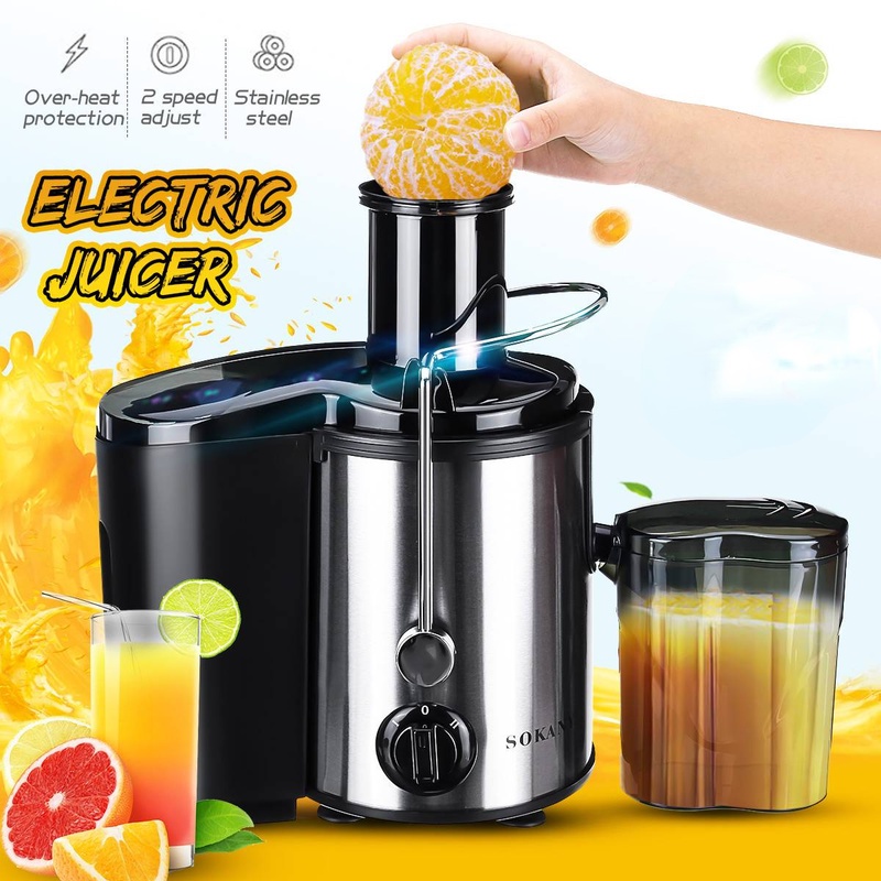 2 Speed Adjustment Electric Juicer Stainless Steel Blender Kitchen ...