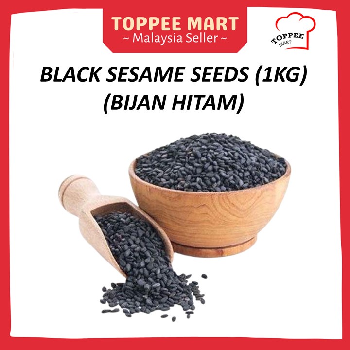 Black Sesame Seeds 1kg Bijan Hitam 黑芝麻 | Shopee Malaysia
