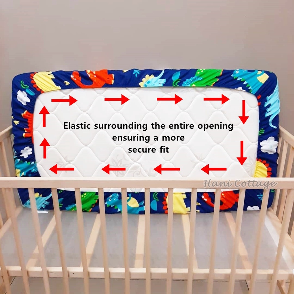 Cadar Baby Cot / Baby Cot Fitted Bedsheet / Cadar Bayi / Baby Cot ...