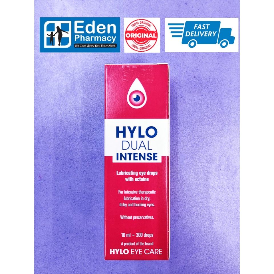 Hylo Dual Intense Lubricating Eye Drops with Ectoine ( 10ml ) | Shopee ...