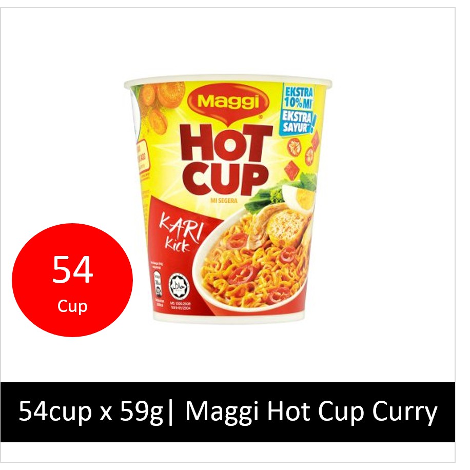 ( Wholesale Carton ) Maggi Hot Cup Curry 59g x 54 cups Hotcup | Shopee ...