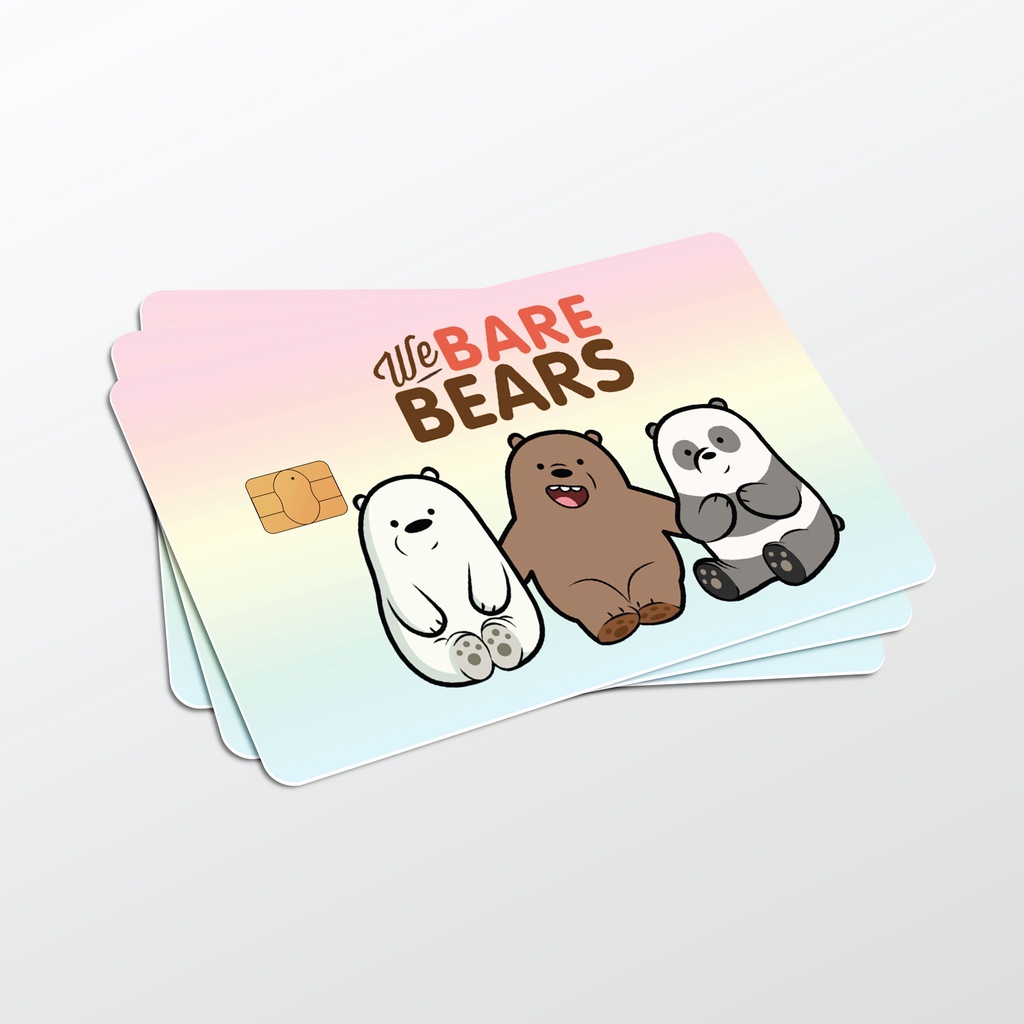 Sticker Anime We Bare Bears Stiker Card Cover ATM Bank Debit Credit ...
