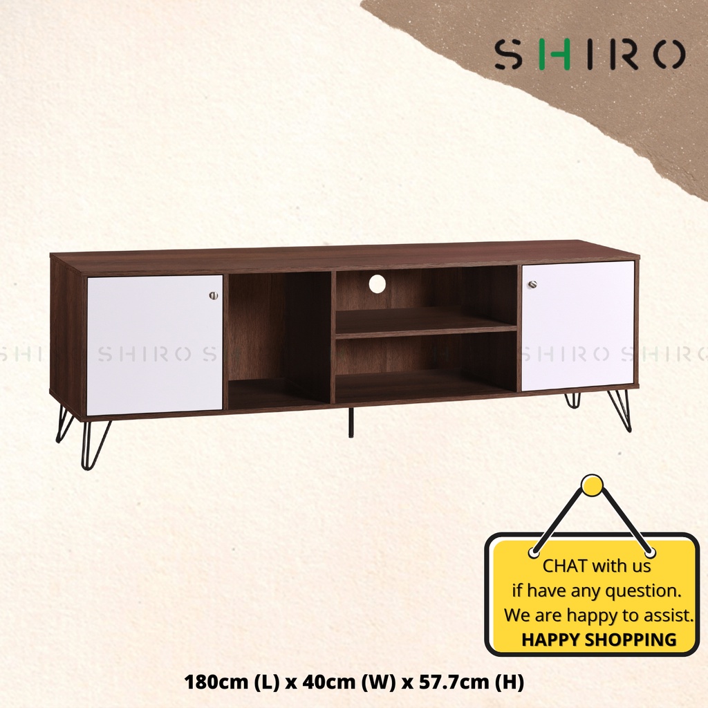 SHIRO 6ft TV Cabinet 2 Door 6 Feet TV Rack TV Console Table 180cm TV ...