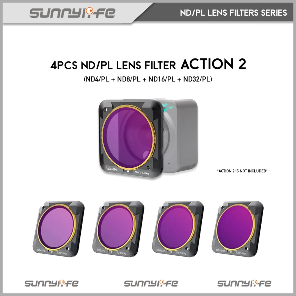 Sunnylife Magnetic 4pcs NDPL Filter Lens Combo Set DJI Action 2 / NDPL ...