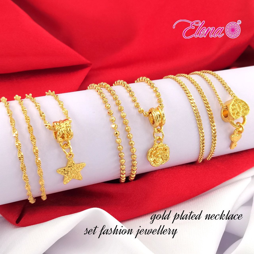 Elena Emas Korea Set - Rantai Leher Set ( EC134 ) | Shopee Malaysia
