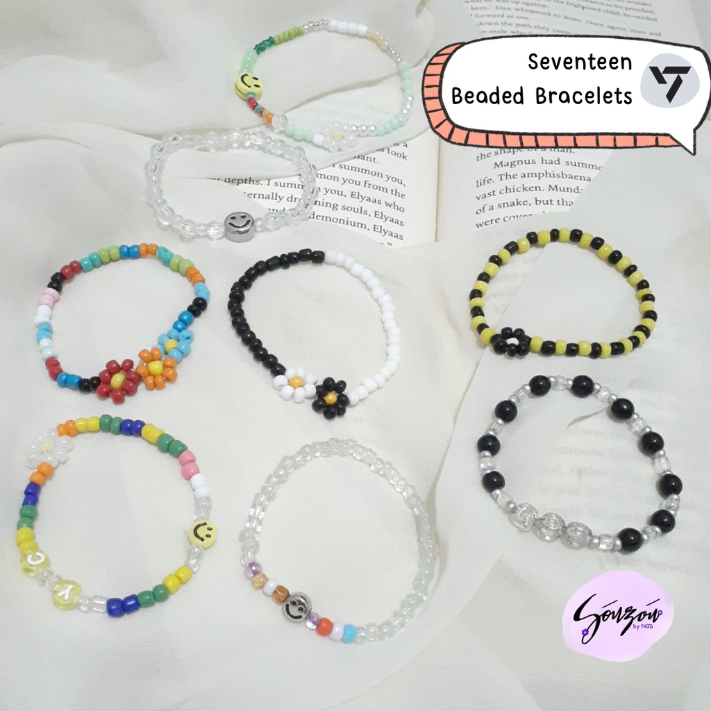 Seventeen Beaded Bracelet/Kpop Bead Bracelet/Korean Briefs/K-Pop Dino ...