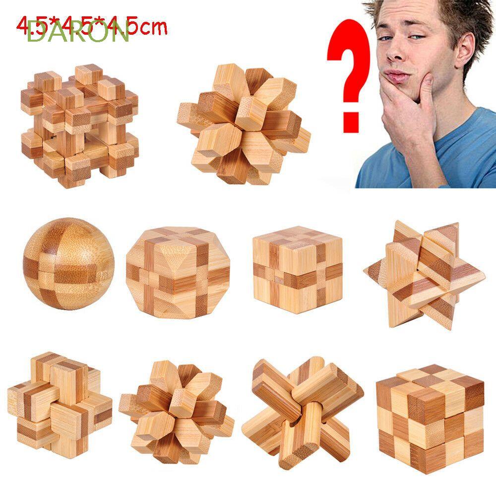 DARON 3D Kong Ming Lock Wooden Brain Teaser Puzzle Toy Interlocking ...