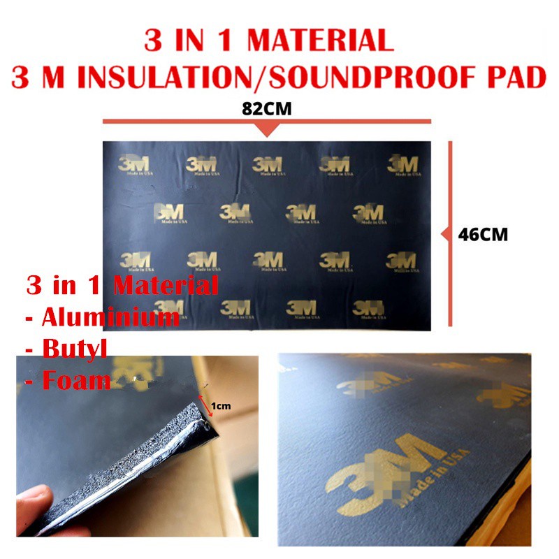 (1pc) 3 M 3 in 1 Material Sound Proof Sponge Foam Insulation Hood ...