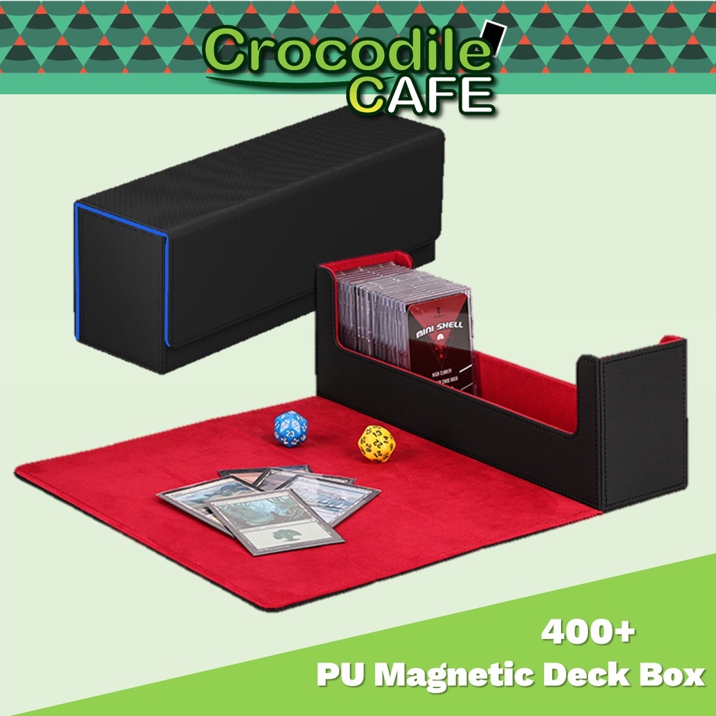 400+ Premium PU Leather Magnetic Deck Box Case TCG card Protector ...