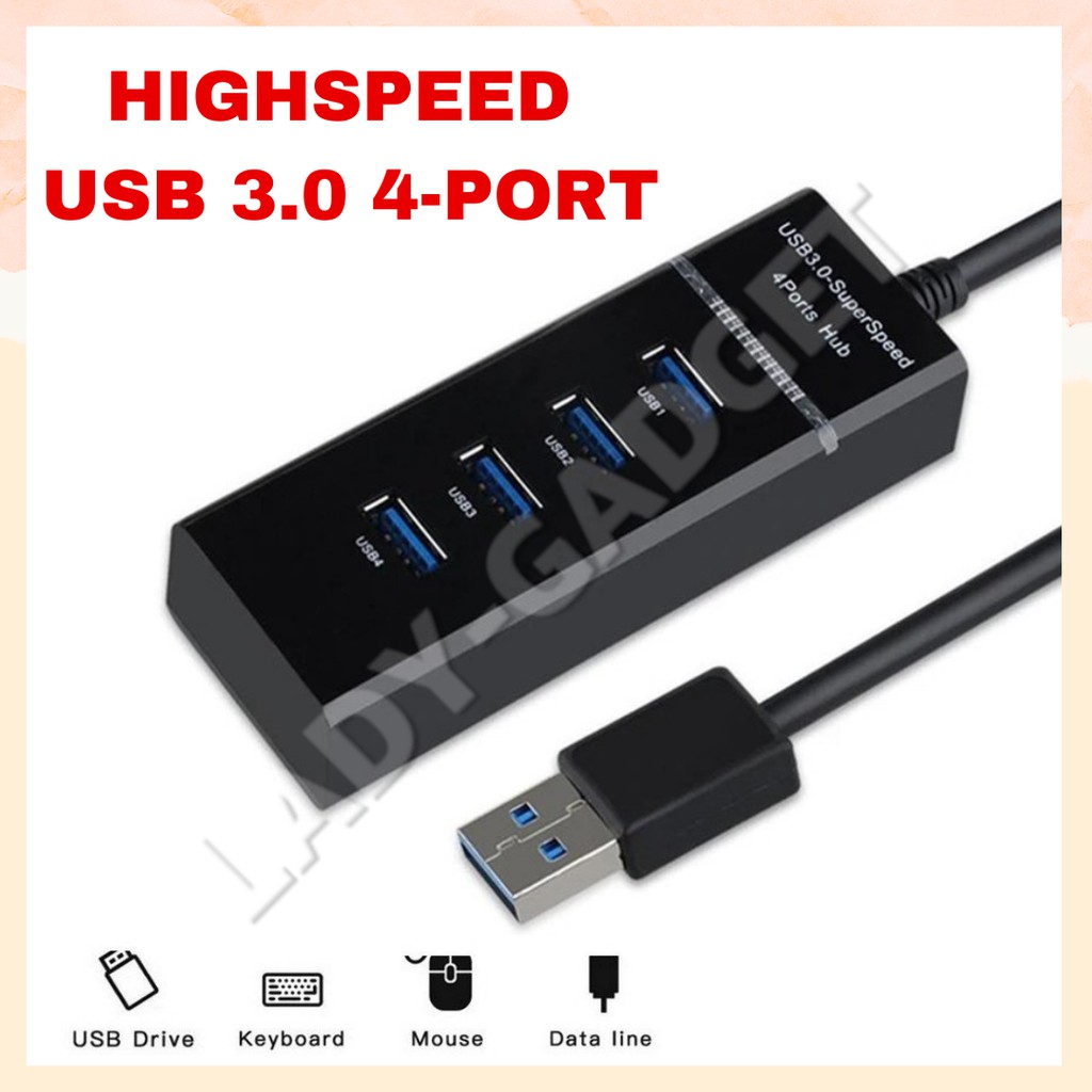 30CM USB HUB 3.0 5Gbps 4 Port Super Hi-Speed High Quality Computer ...