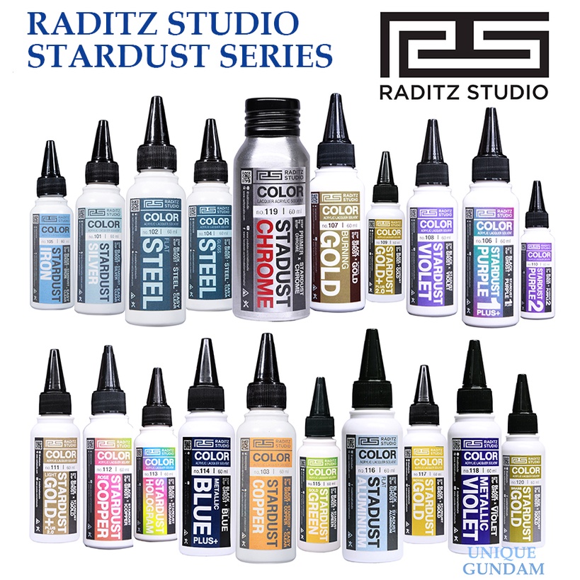 [RADITZ STUDIO] STARDUST & METALLIC SERIES Pre-Thinned Paint For Gundam ...
