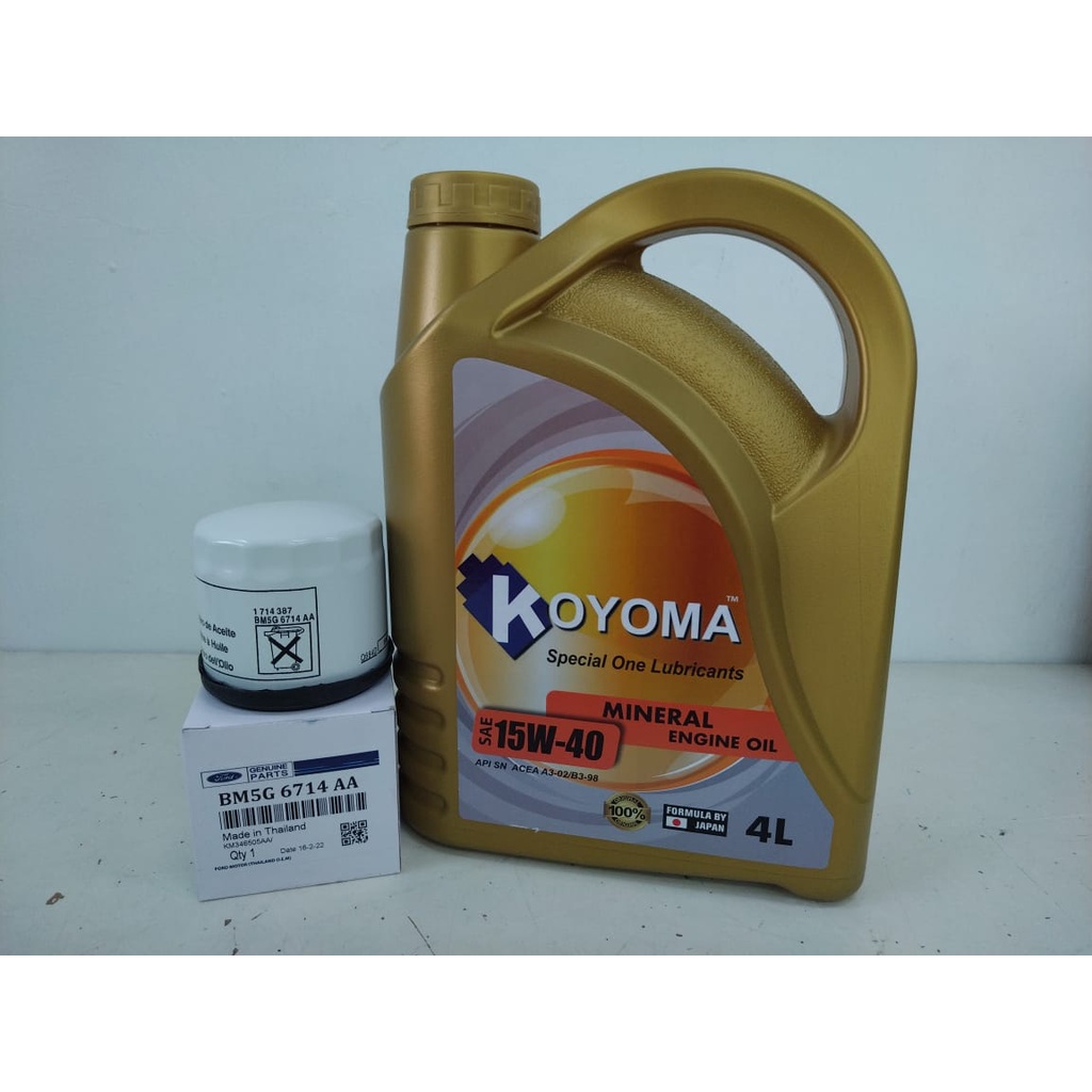 FORD FIESTA, FOCUS, KUGA, ECO SPORT OIL FILTER + KOYOMA 15W40 MINERAL ...