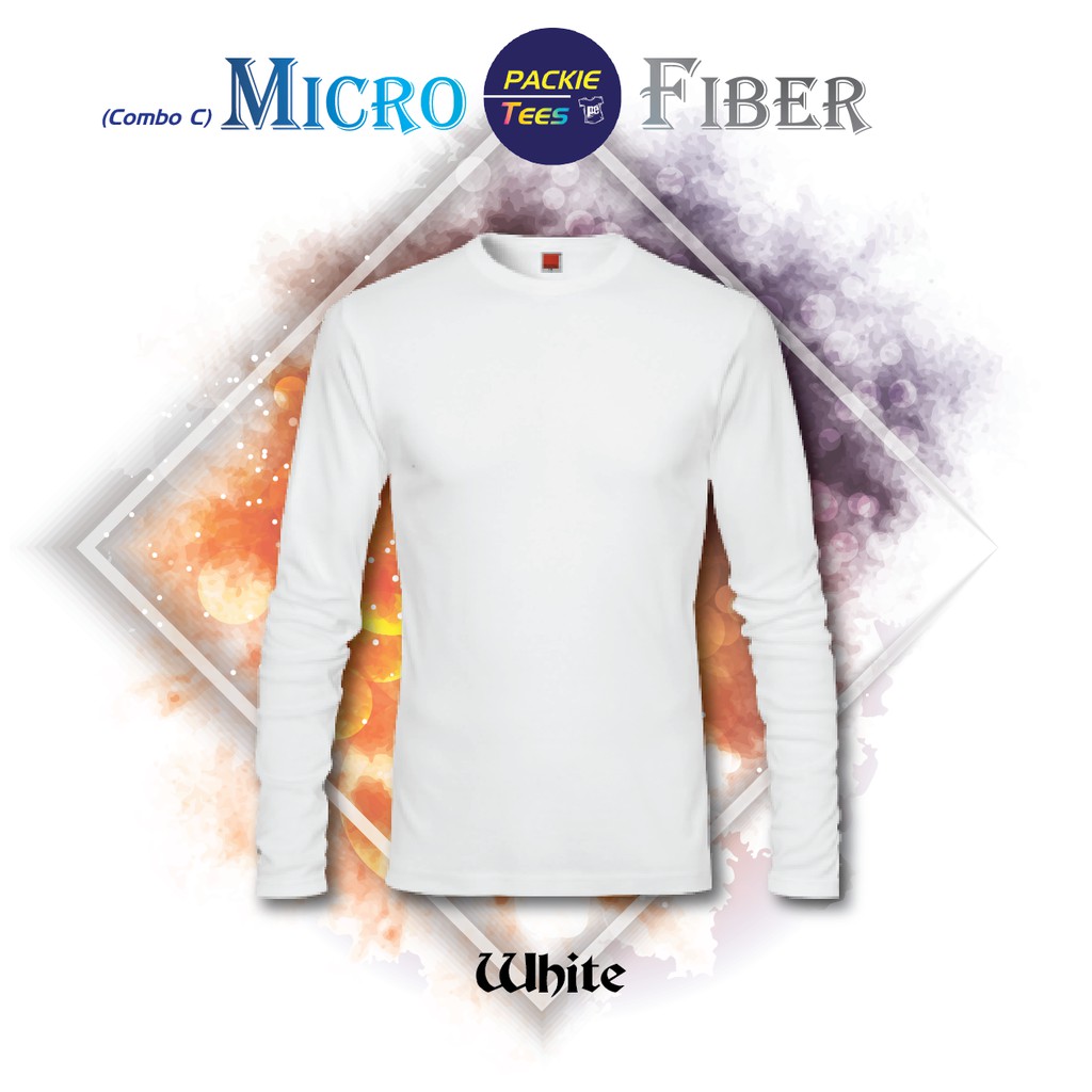 WHITE QD5400 100% MICROFIBER JERSEY QUICKDRY ROUND NECK LONG SLEEVE ...