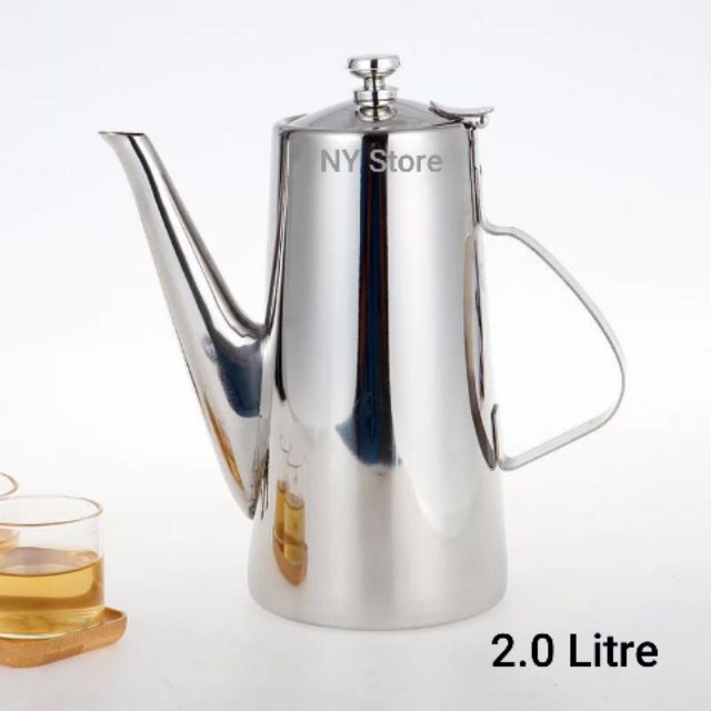 2.0L Thick Stainless Steel Coffee Ice Tea pot Pitcher Jug Kettle Fine ...