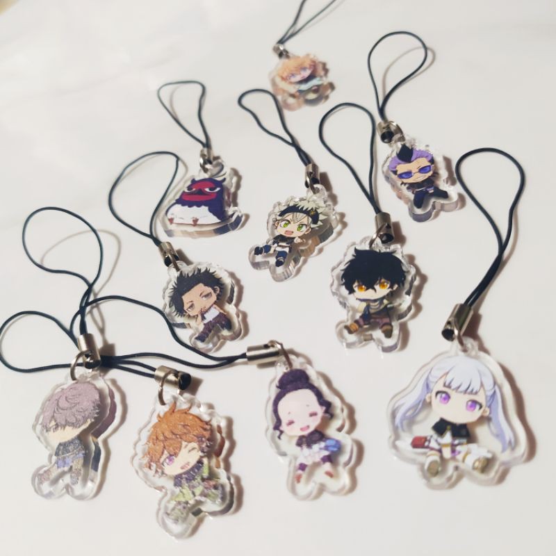 Black Clover Anime Chibi Acrylic Keychain CP Lariat Phone Charms ...