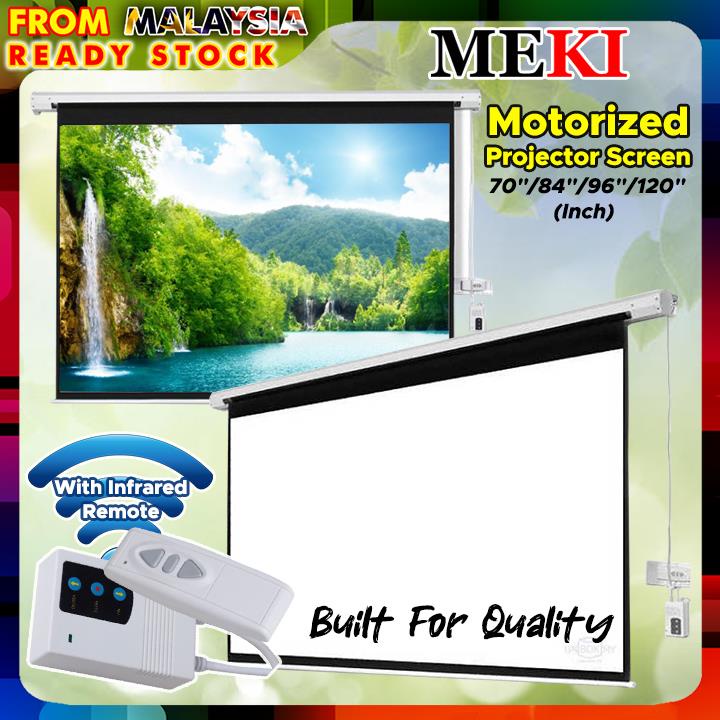 Meki 70"/84"/96"/120" Solid Series Motorized Projector Screen -Remote ...