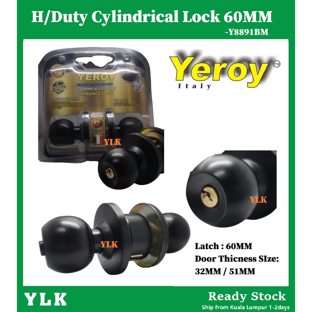 Yeroy heavy duty Grade Cylindrical Lock Set / Entrance Lock/ TUBULAR ...