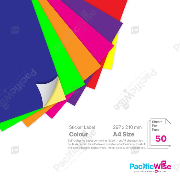 A4/Simili Colour Sticker Label/Label Pelekat Warna Simili/Sticker Label ...