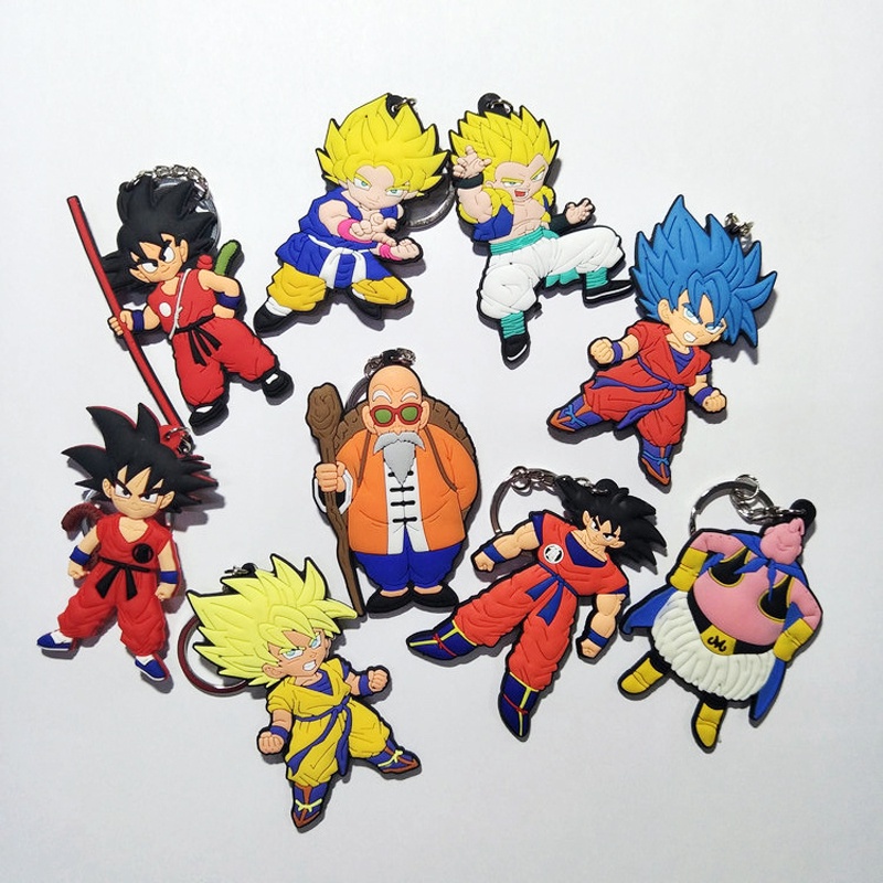 Anime Dragon Ball Soft Keychains Son Goku Master Roshi Saiyan Vegeta ...