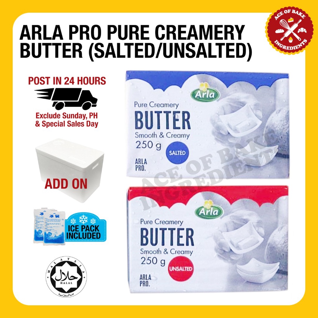 Arla Pro® Pure Creamery Salted / Unsalted Butter 250g | Shopee Malaysia