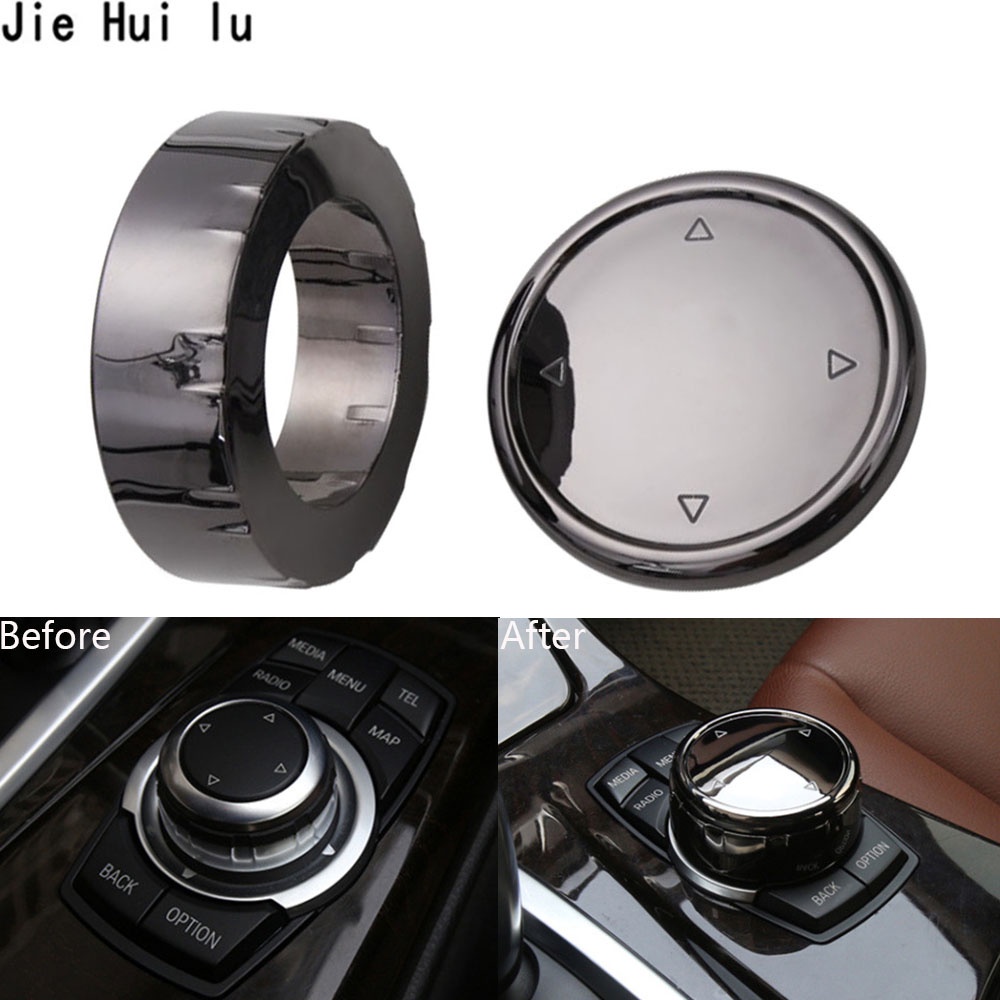 Car Multimedia Button Cover Trim Knob Sticker for BMW F10 F18 F07 F20 ...
