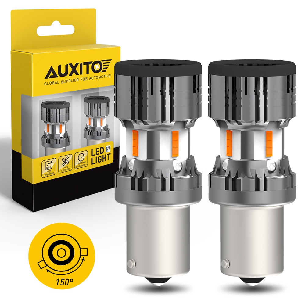 AUXITO 2Pcs No Hyper Flash Upgraded T20 7440 WY21W 1156 P21W Ba15S Led Turn Signal Lights No ...