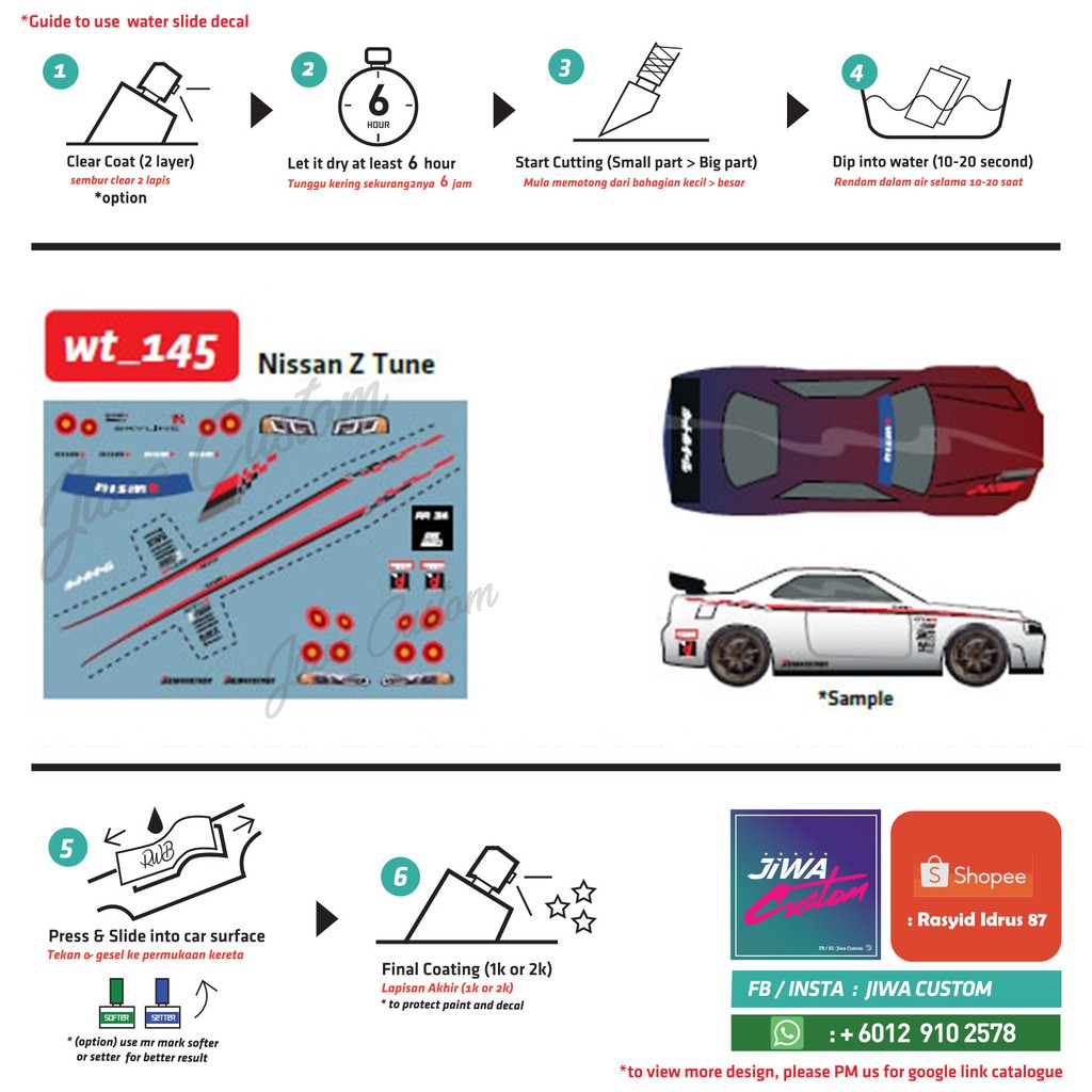 Water Slide Decal wt 145 - Nismo | Audi Light Z TUNE RAPTOR AUDI CRX ...