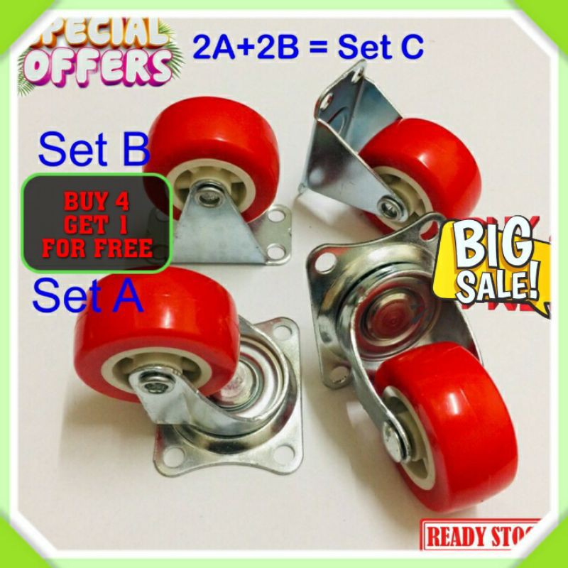 RODA PLASTIK, Roda Troley, Castor wheel swivel Rubber Plastic / Roda ...