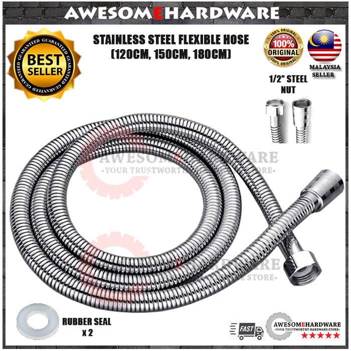 (DIFFERENT SIZE) DOMINO STAINLESS STEEL FLEXIBLE HOSE FOR BIDET AND ...