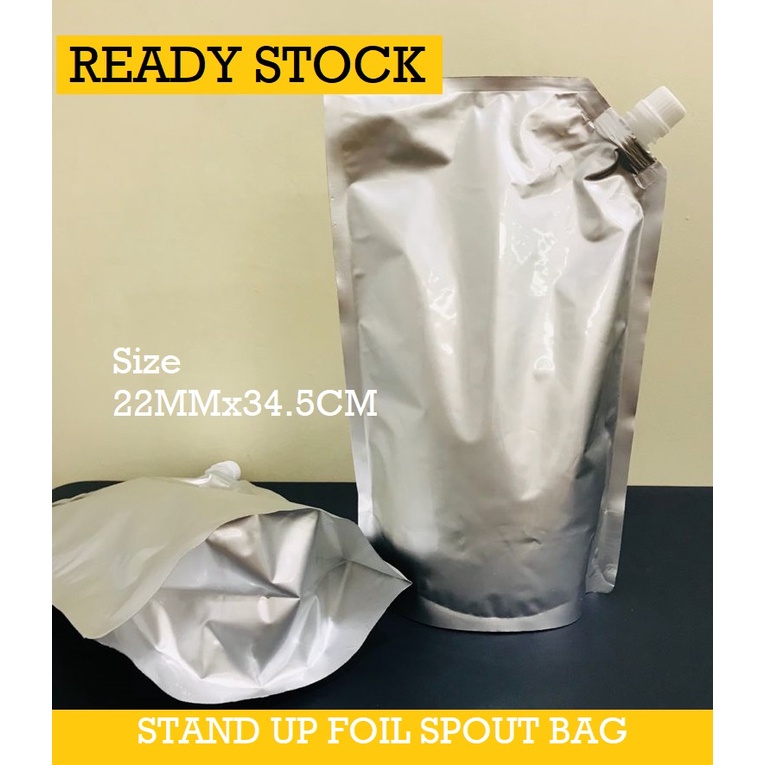 20Pcs - 3 Liter Alu Foil Stand Up Spout Bag 3公升铝箔自立吸嘴袋 | Shopee Malaysia