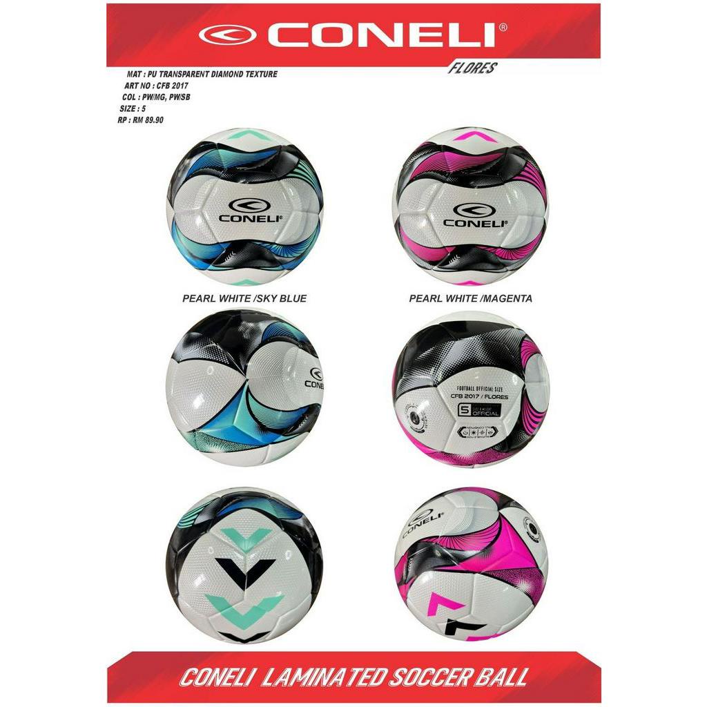 CONELI LAMINATED SOCCER BALL (CFB 2017) SIZE 5 READY STOCK | Shopee ...