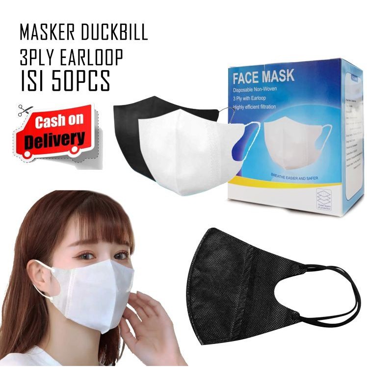 Duckbill Adult Mask / Kf94 / Kn95 Black And White Fill Per Pack ...