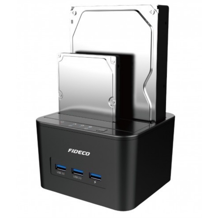 FIDECO YPZ04-S2H-U3 USB 3.0 Dual Bay HDD SSD Docking Station With Built-In USB 3.0 hub | Shopee ...