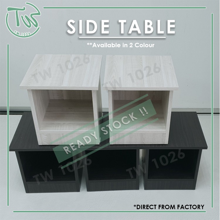 TW【Siap Pasang】 Simple & Small Size 30 x 30cm Bed Side Table - Beige ...