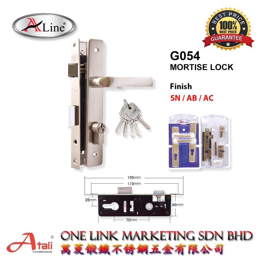 🔥READY STOCK🔥ALINE G054 MORTISE LOCK HANDLE ENTRANCE IRON DOOR GATE ...