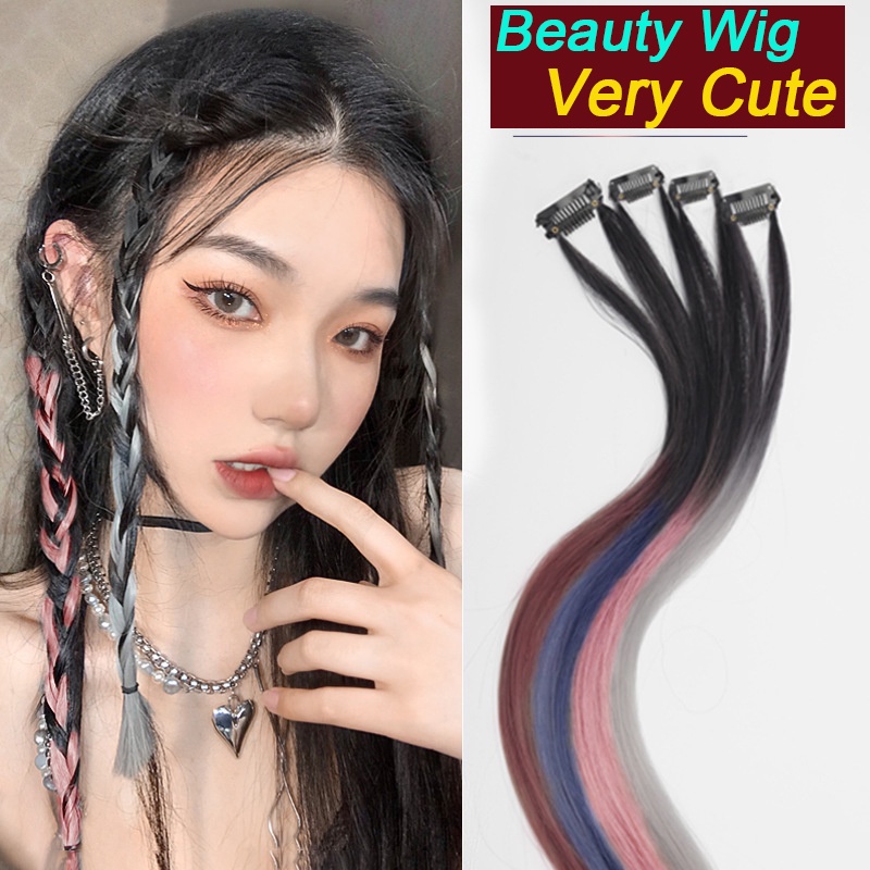 Double Strand Wig Pieces for Girl Simulation Artificial Wig Hair ...