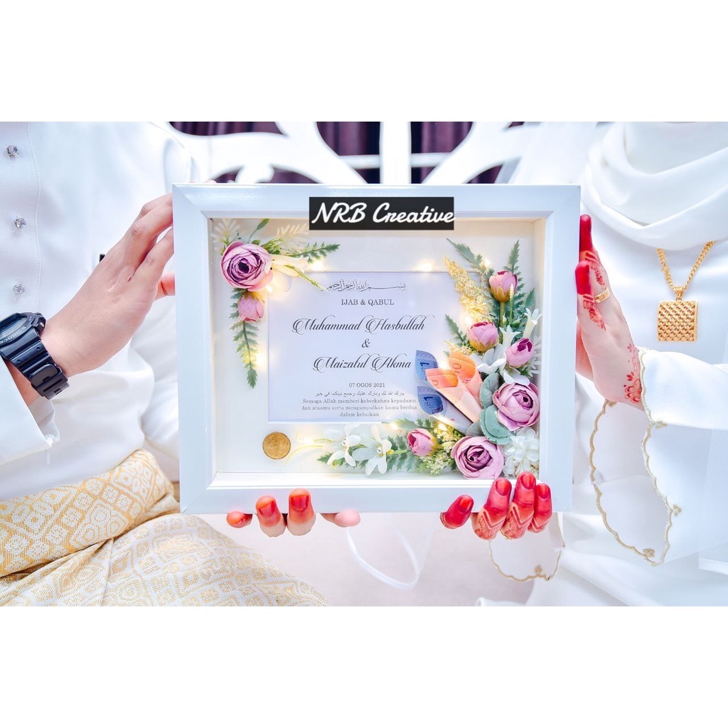 Gubahan Frame Duit Hantaran Kahwin / Frame duit mas kahwin PART1 ...