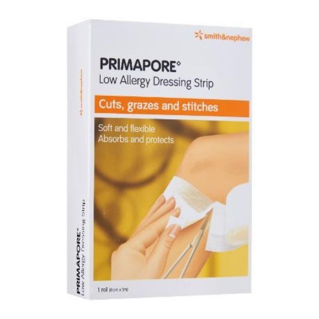 Smith & Nephew Primapore Low allergy dressing strip 6cm x 1m 1 roll ...
