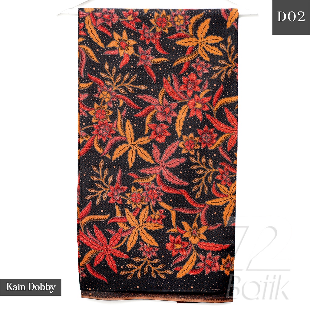 MERAH HITAM Premium BATIK FABRIC Dobby Material, Flower Motif, Black ...