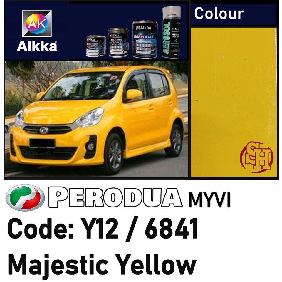 PERODUA MYVI Majestic Yellow Y12/6841 /Aikka Oem Factory Colour ...