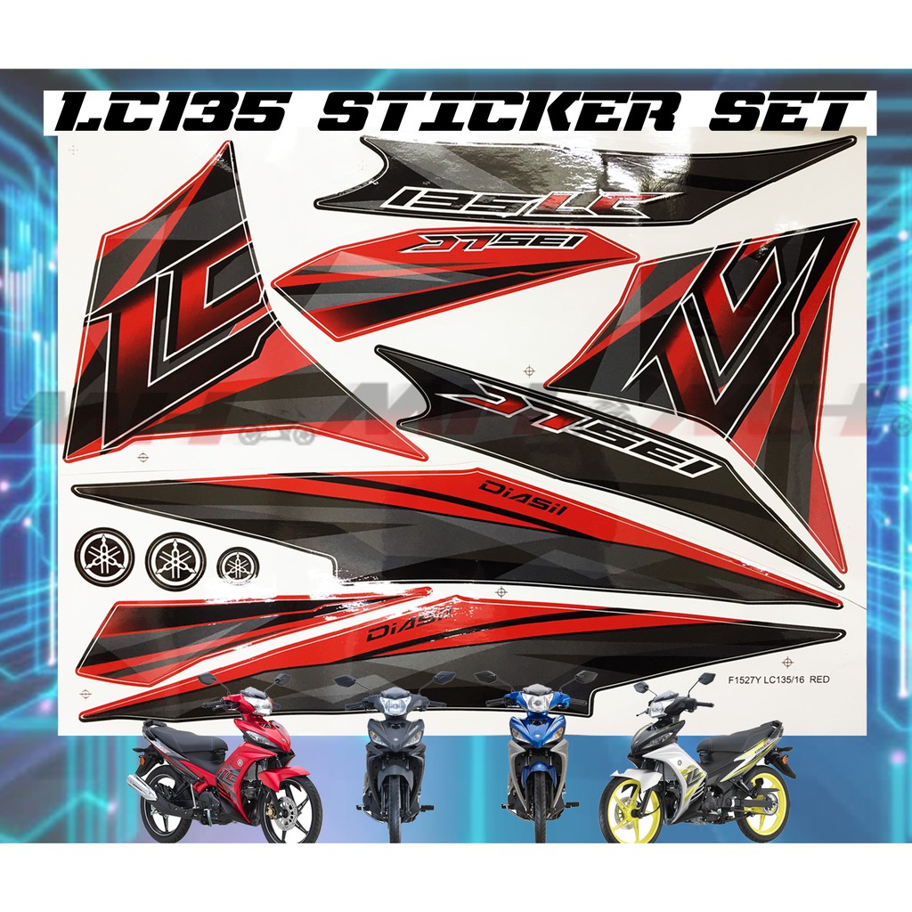 YAMAHA LC135 STICKER SET v4 / 135 LC STICKER SET / MORITAKA STICKER ...