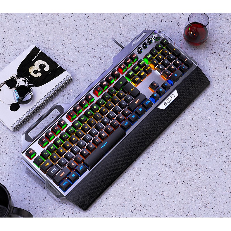 Silver Eagle K100 gaming game real mechanical keyboard green axis black ...