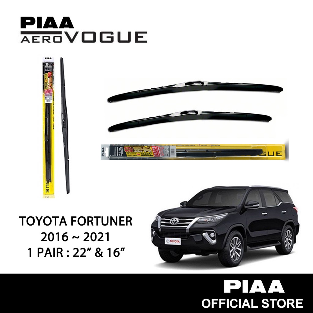 PIAA Aero Vogue Silicone Wiper For Toyota Fortuner 2016 - 2021 (22" & 16") | Shopee Malaysia