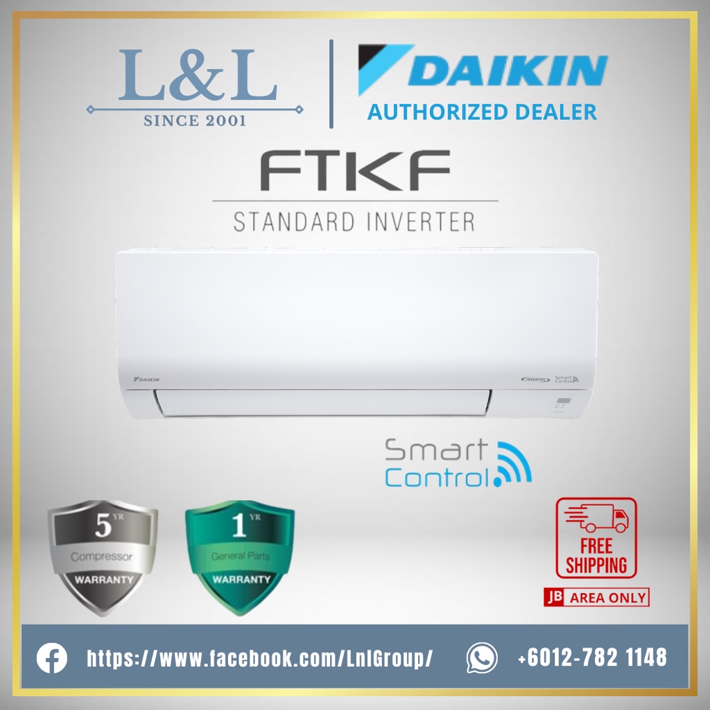 Daikin FTK-F Series Premium Standard Inverter Air Conditioner (1HP/1 ...